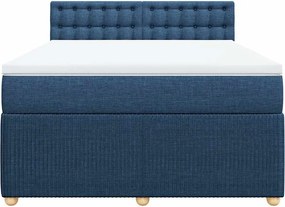 Box spring postel s matrací modrá 140x190 cm textil 3287471