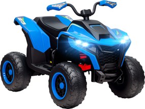 Elektroquad für Kinder, 3-6 km/h, LED-Scheinwerfer, Musik, USB, für 3-8 Jahre, Blau