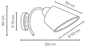 Spot-Light 8341127 - Nástěnné svítidlo METTE 1xE27/40W/230V
