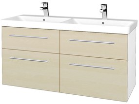 Dřevojas Koupelnová skříň Q MAX SZZ4 120 Varianta: N01 Bílá lesk / Úchytka T02 / D02 Bříza