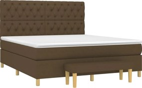 Box spring postel s matrací tmavě hnědá 160x200 cm textil 3137408