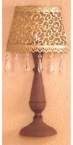 Nástěnná dekorativní kovová lampa zlatá/hnědá