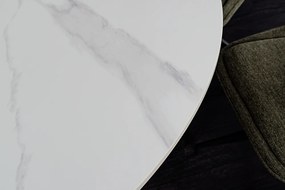 Kulatý jídelní stůl Parthenia 120 cm vzor bílý mramor