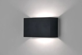 Nástěnné designové černé svítidlo Modern Straight Black