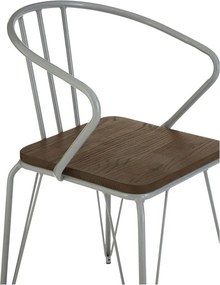Šedá/v tmavě přírodní barvě jídelní židle z jilmového dřeva District – Premier Housewares