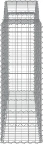 Klenuté gabionové koše 11ks 200x50x120/140cm pozinkované železo 3146350