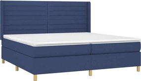 Box spring postel s matrací modrá 200x200 cm textil 3132103