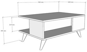 Designový konferenční stolek Quasar 90 cm ořech / černý