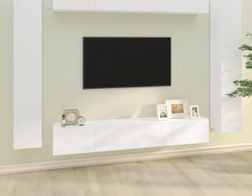 vidaXL 8dílný set TV skříněk kompozitní dřevo [3114298] Barva: bílá s vysokým leskem