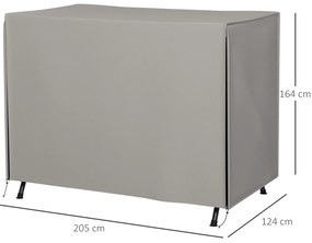 Outsunny kryt na zahradní houpačku, ochranný kryt na hollywoodskou houpačku, kryt, nepromokavý, ochrana proti slunci, Oxford, šedý 205 x 124 x 164 cm
