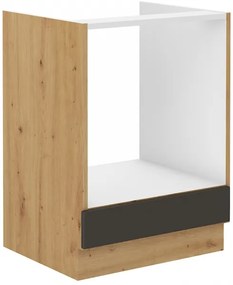 Kuchyňská skříňka Stilo 60 D GAZ BB korpus dub artisan, dvířka šedá