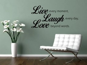 Samolepky na zeď - Live Laugh Love Barva: Černá, Velikost: 60x28 cm