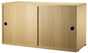 String Komoda String Cabinet With Sliding Doors 78 x 30, oak