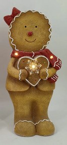 Vánoční LED figurka Perníček Santa Lila I 43,5 cm hnědá