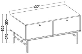 TOKYO 3 e | TV stolek RTV 302 | 120,6 cm | eukalyptová/černá