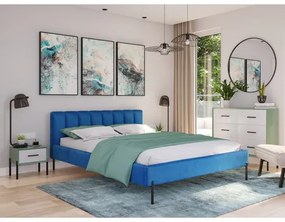 Čalouněná postel MILAN rozměr 140x200 cm Modrá