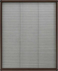 Plisovaná okenní síť proti hmyzu hliník hnědá 60 x 80 cm 148653