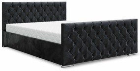 Manželská postel 180 cm Velva (černá) (s roštem a úložným prostorem). 1047182