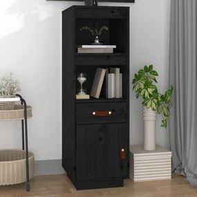 vidaXL Skříň highboard černá 34x40x108,5 cm masivní borové dřevo