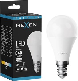 Mexen Nova, LED žárovka E14, G45, 8W, neutrální - 4000K, 840 lm - L101-E14-0840-01