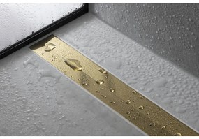 Hansgrohe RainDrain Flex - Vrchní sada sprchového žlabu 1200, zkracovatelný, pro instalaci volně na plochu, leštěný vzhled zlata 56047990