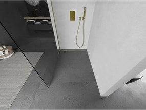 Mexen Kioto, sprchová zástěny typ Walk-In 110 x 200 cm, 8mm čiré sklo, zlatý matný profil, 800-110-101-55-00