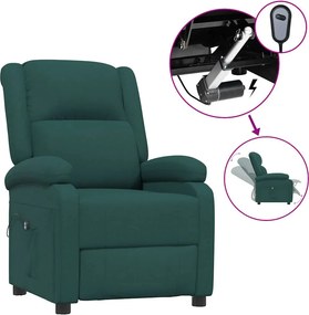 Elektrické polohovací křeslo tmavě zelené textil 3098358