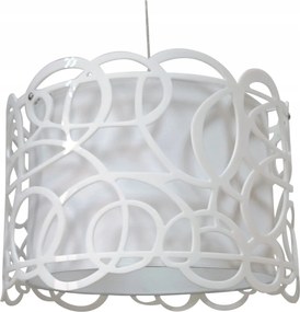 Závěsná bílá ozdobná lampa nad jídelní stůl, kulatá, 35 cm, Candellux