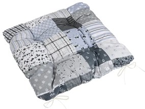 Bellatex Sedák Adéla prošívaný 40x40 cm Patchwork šedá