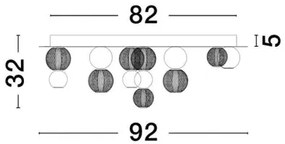 Stropní svítidlo LED se stmíváním Brille 92 zlaté