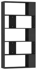 Knihovna/zástěna do pokoje - černá | 80x24x159 cm