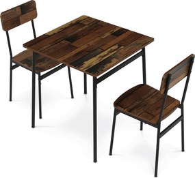 Autronic Jídelní set s 2 židlemi AUT-O2121 OLW Odstín: Staré dřevo