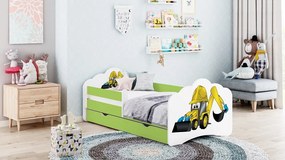 Dětská postel Tobík - bagr (Vybírat můžete z mnoha motivů a barev.)