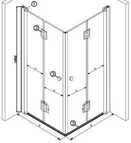 BPS-koupelny Čtvercový sprchový kout HYD-SK1290C 100x100 chrom/transparent + vanička HYD-SSV-SXL02C černá