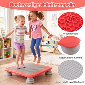 Costway Mini trampolína pro děti 65 cm velký trampolína odrazový – červený