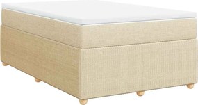 Box spring postel s matrací krémová 120x190 cm textil 3285558