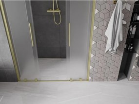 Mexen Velar Duo, posuvné sprchové dveře do otvoru 160 cm, 8mm sklo námraza, zlatá matná, 871-160-000-32-55