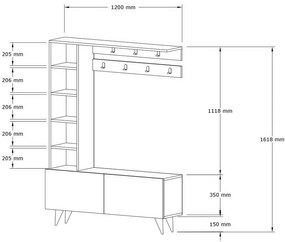 Předsíňová sestava Hale Walnut