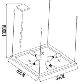 Lucide 73403/04/18 - Lustr na lanku THOR 4xE27/60W/230V