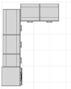 Rohová kuchyně Brick pravý roh 300x182 cm (černá lesk/craft)