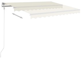 Automatická zatahovací markýza se sloupky 4 x 3 m krémová,  3069947