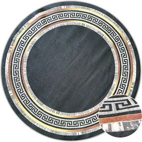BE Koberec Porte 2228 BLACK GOLD - černý kulatý Rozměr: 80 cm