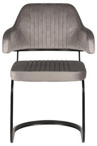 LABEL51 jídelní židle OTTA šedá samet Color: Grey UK-30.126