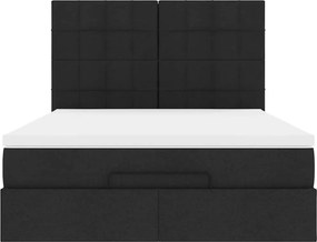 Osmanský rám postele s matrací černá 140x190cm textil 3313156