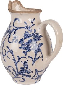 Keramický džbán s modrými květy Henria S - 16*12*19 cm