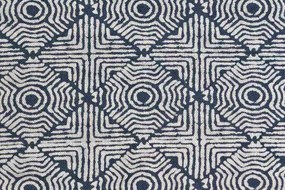 DIMEX | Samolepicí vliesová fototapeta na zeď Ručně vyšívaná tkanina MA-5-2510 | 375 x 250 cm | modrá, bílá