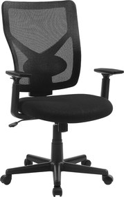 SONGMICS síťová kancelářská židle, ergonomická otočná židle, černá
