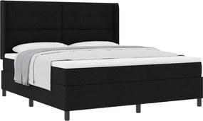 Postel s boxspringem s polštářem Černý 200 x 180 cm textil 3341660