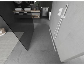 Mexen Kioto, průchozí sprchová zástěna 110 x 200 cm, grafit 8 mm, 2x bílá stabilizační rozpěra, 800-110-002-20-40