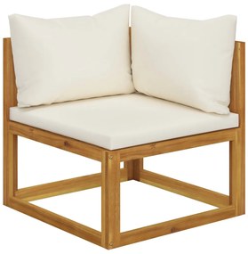 vidaXL 3057653 Marketos 7 Piece Garden Lounge Set with Cushion Cream Solid Acacia Wood (2x311857+311859+311863)